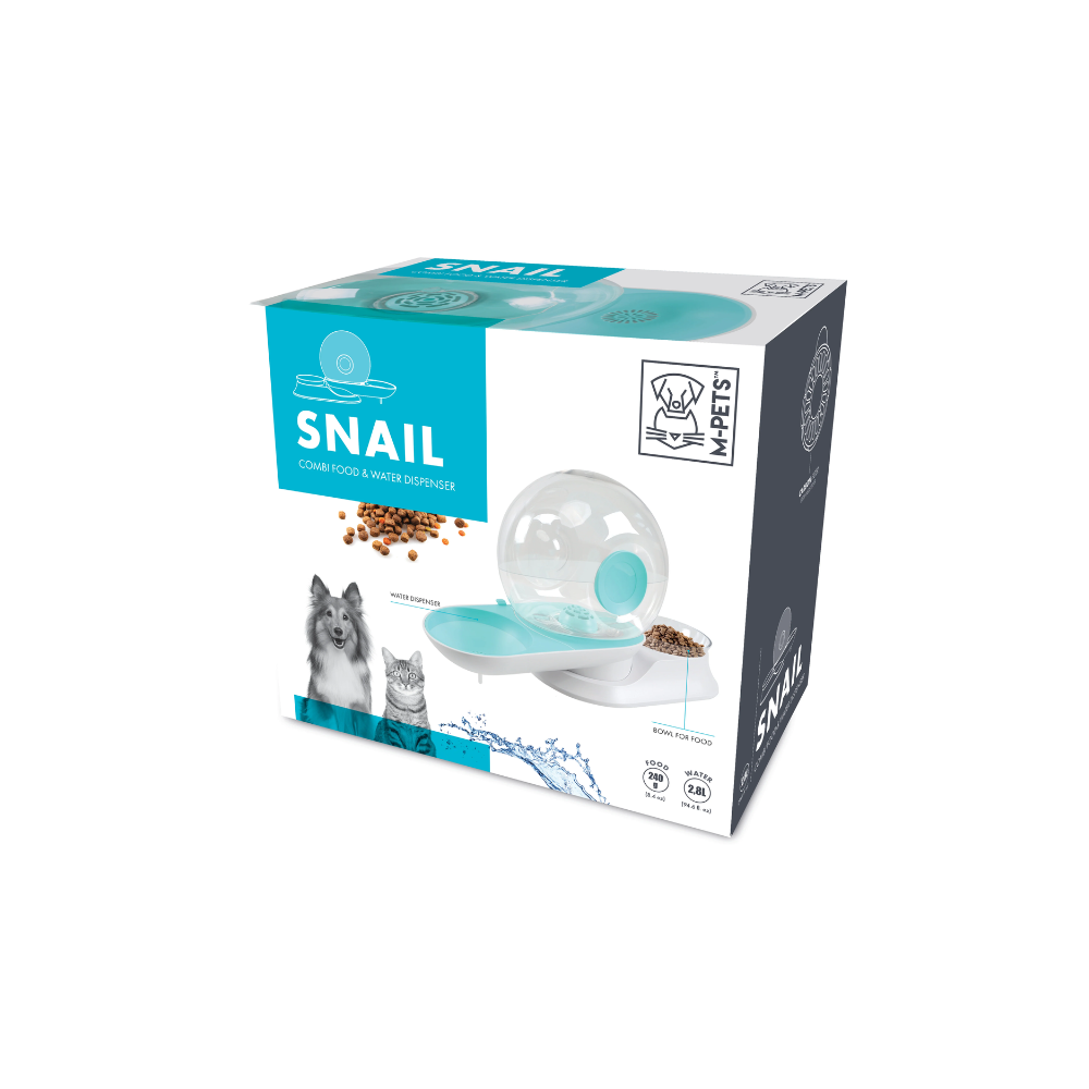 SNAIL COMBI Food & Water Dispenser Blue – M-PETS